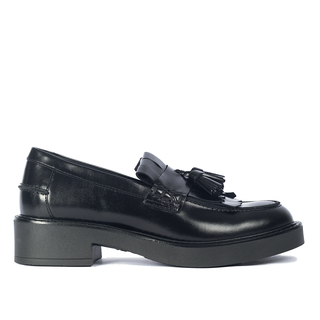 ANGULUS 1677-101 Chunky Penny loafer with fringe and tassel detail ...